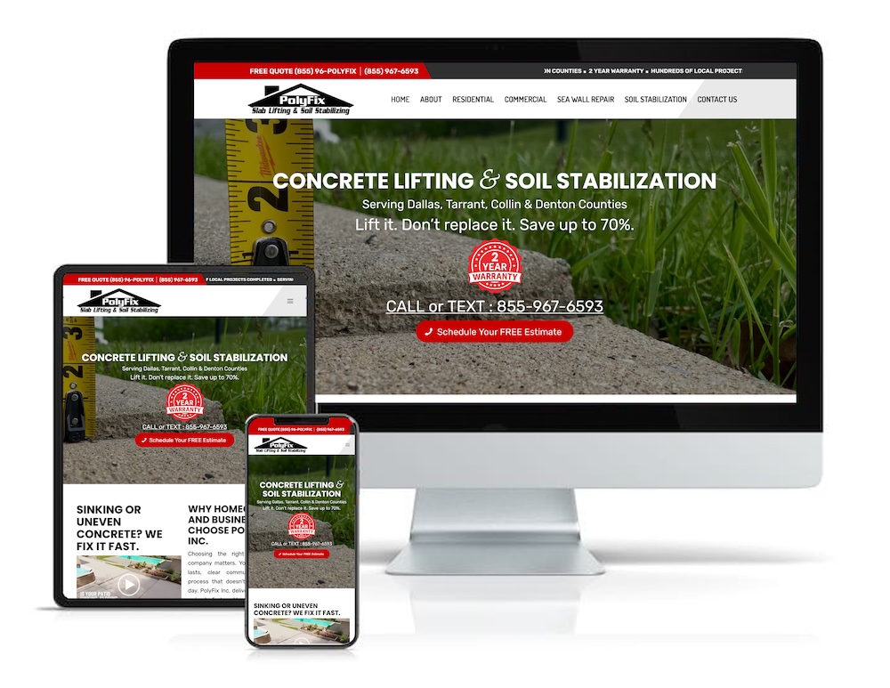 Concrete Leveling Website Design | Sell More Lifting Jobs